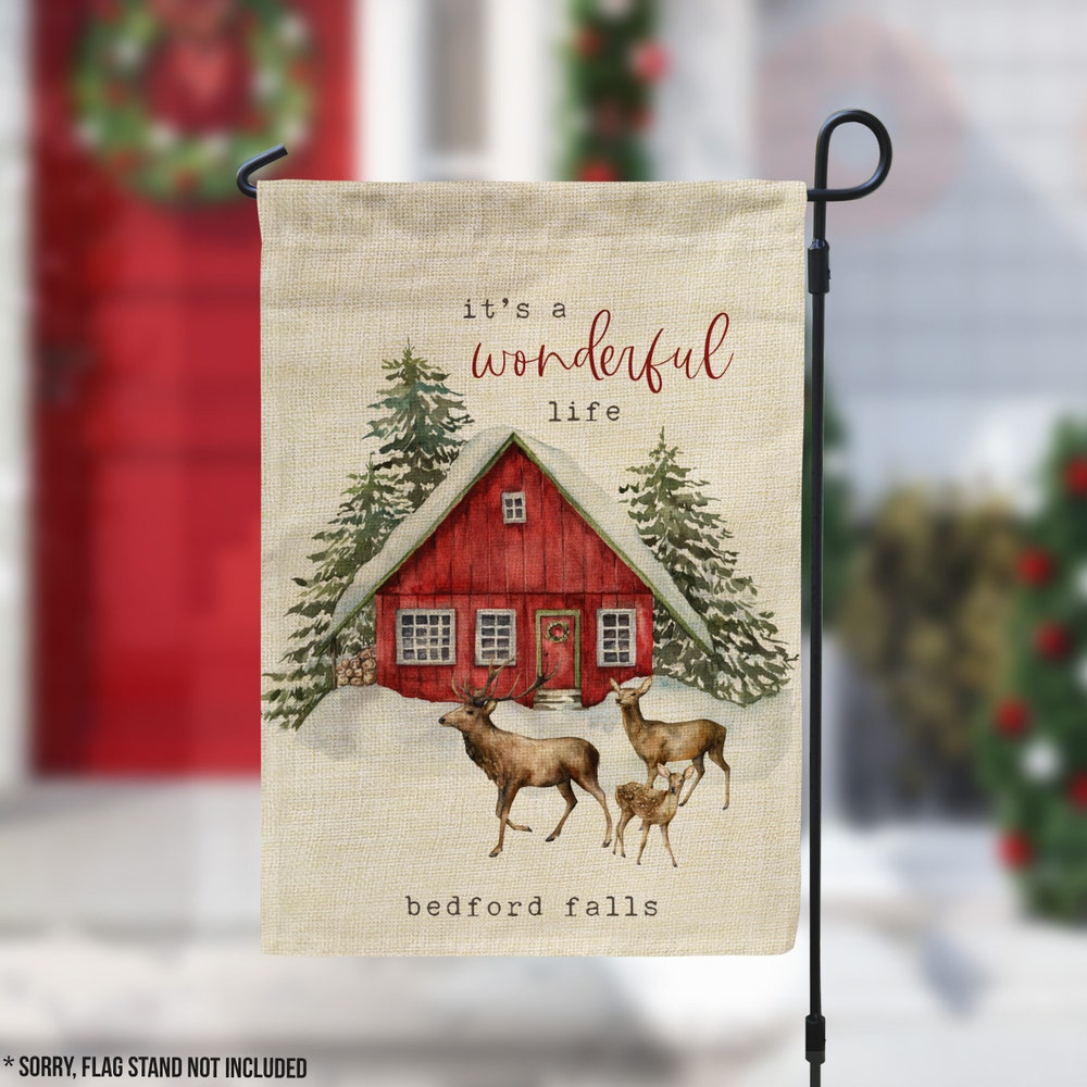 Dopaflag Holiday Garden Flag, it's a wonderful life house flag, snowy ...