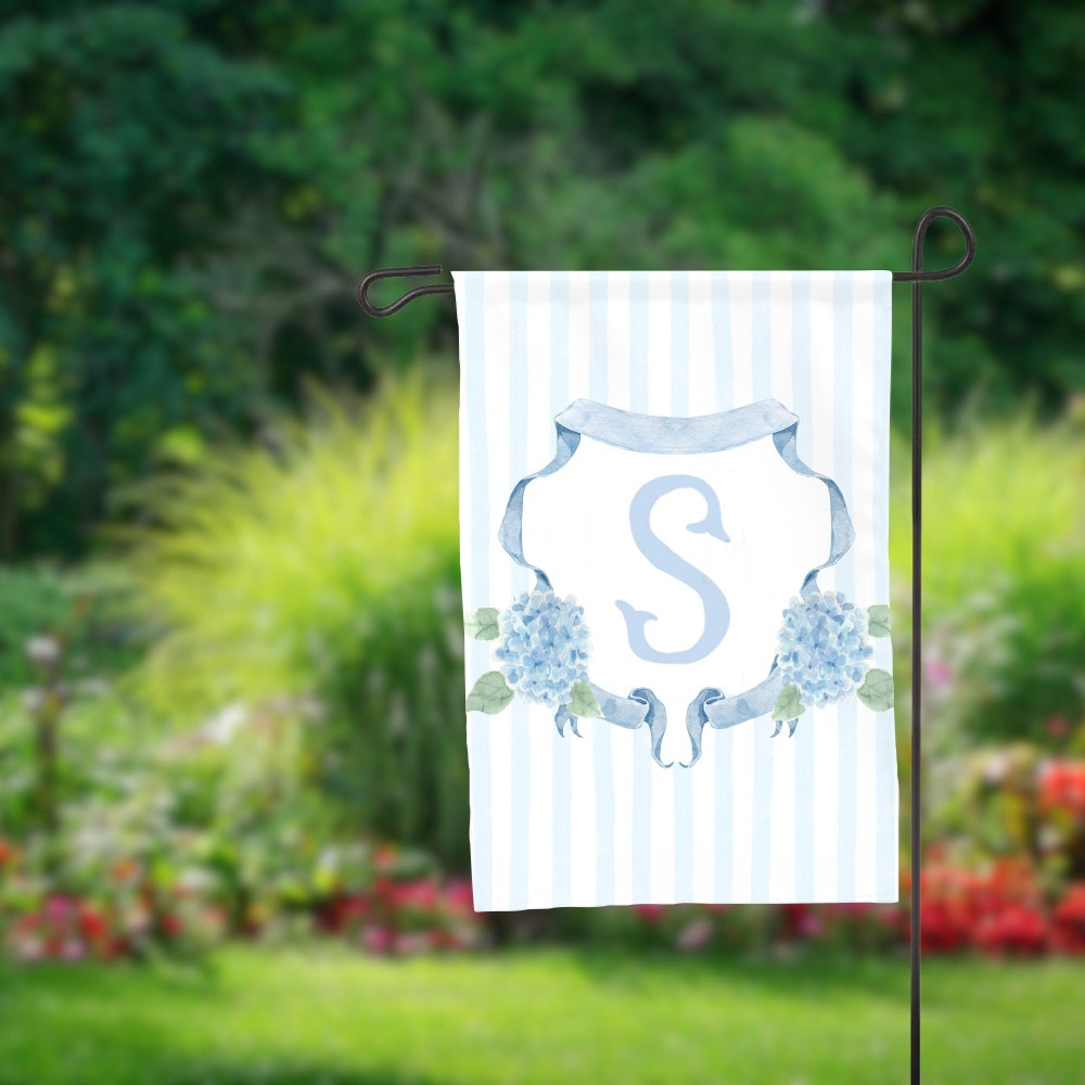 Dopaflag Monogrammed Garden & House Flag, Preppy Watercolor Style ...