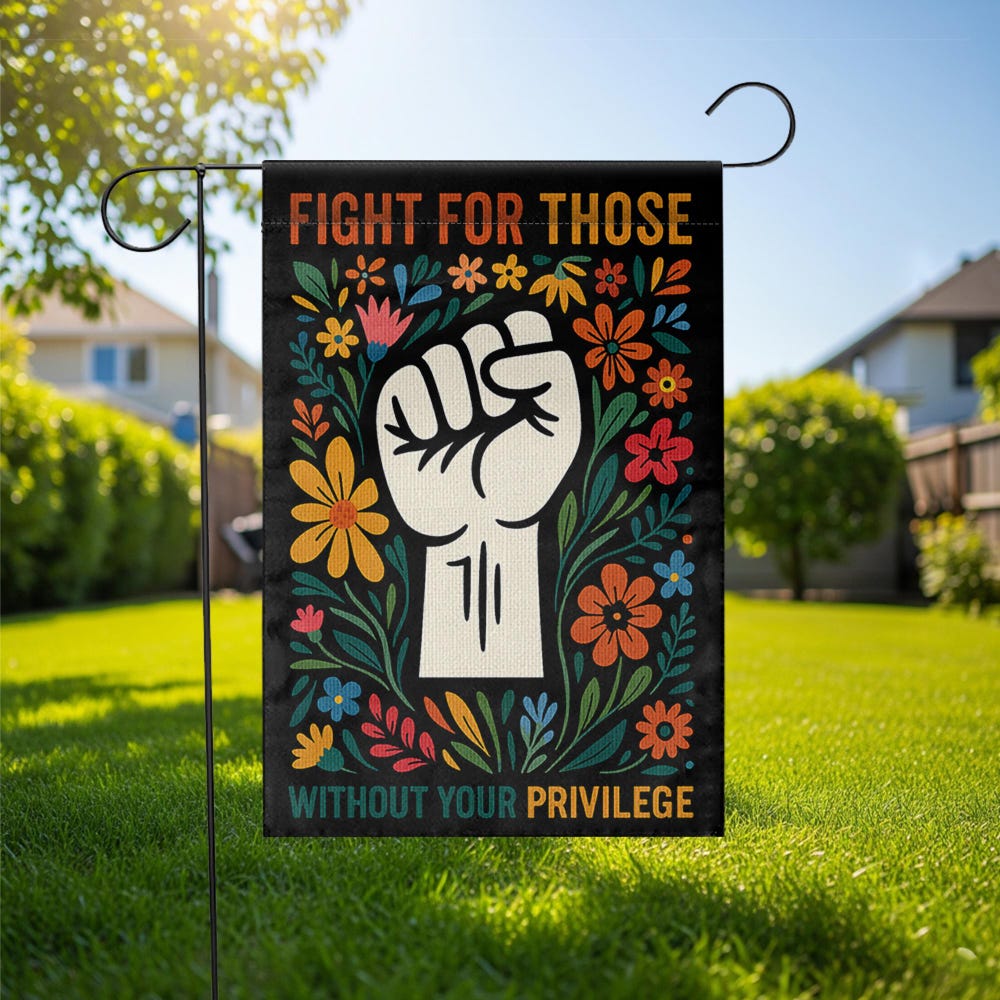 Dopaflag Social Justice Garden Flag: Activist Floral Outdoor Flag ...