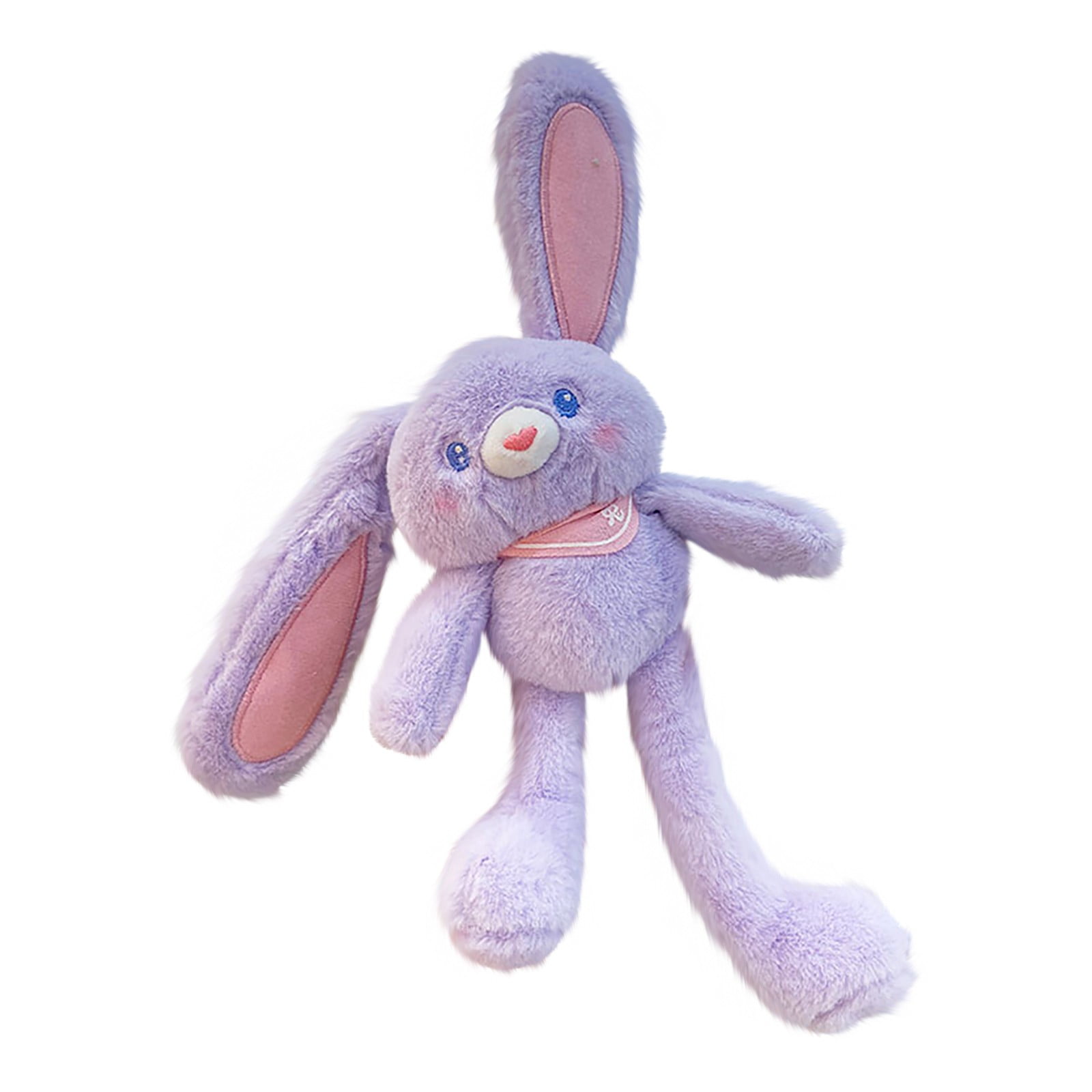 Dopamine Color Long-Ear Rabbit Keychain, Cartoon Plush Toy with Clip ...
