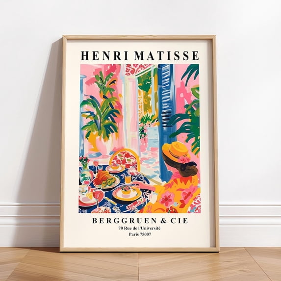 Dopamine Decor Woman Dining In A Restaurant Preppy Wall Art Matisse ...