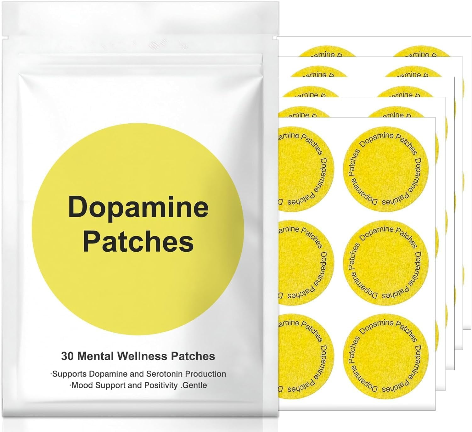 Dopamine Patches – Vegan Mood Support Patches for Daily Mental Wellness. Supports Dopamine ...