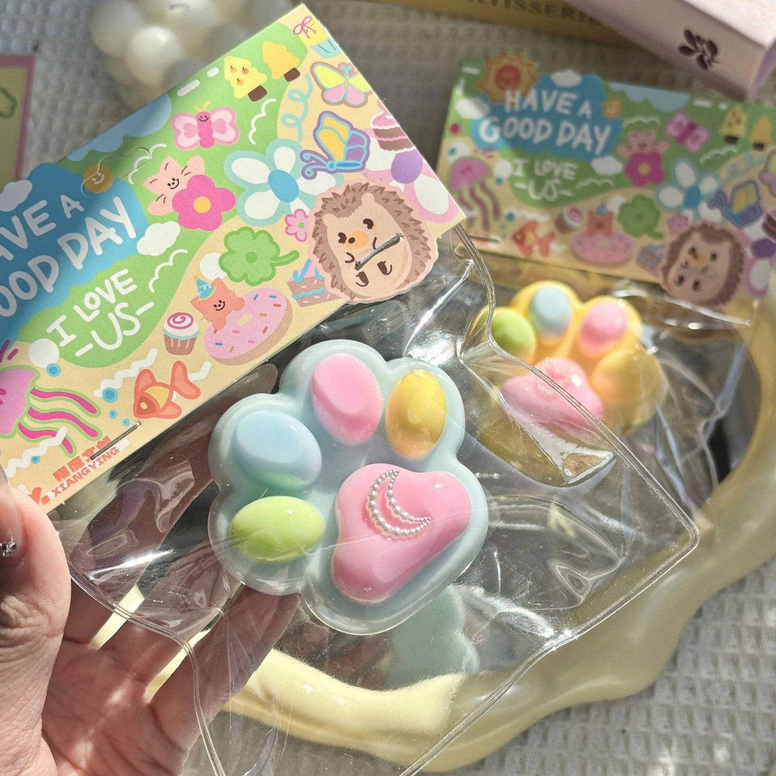 Dopamine Paw Squeezer Stress Relief Fidget Toy | Soft Colorful Animal ...