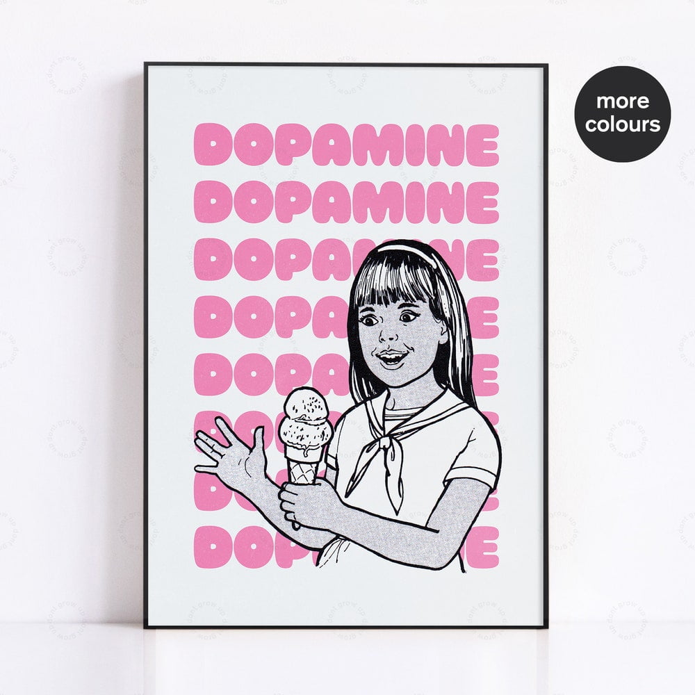 Dopamine Pint, Dopamine Decor, Trendy Wall Art, Mid Century Modern, Maximalist, Typography ...