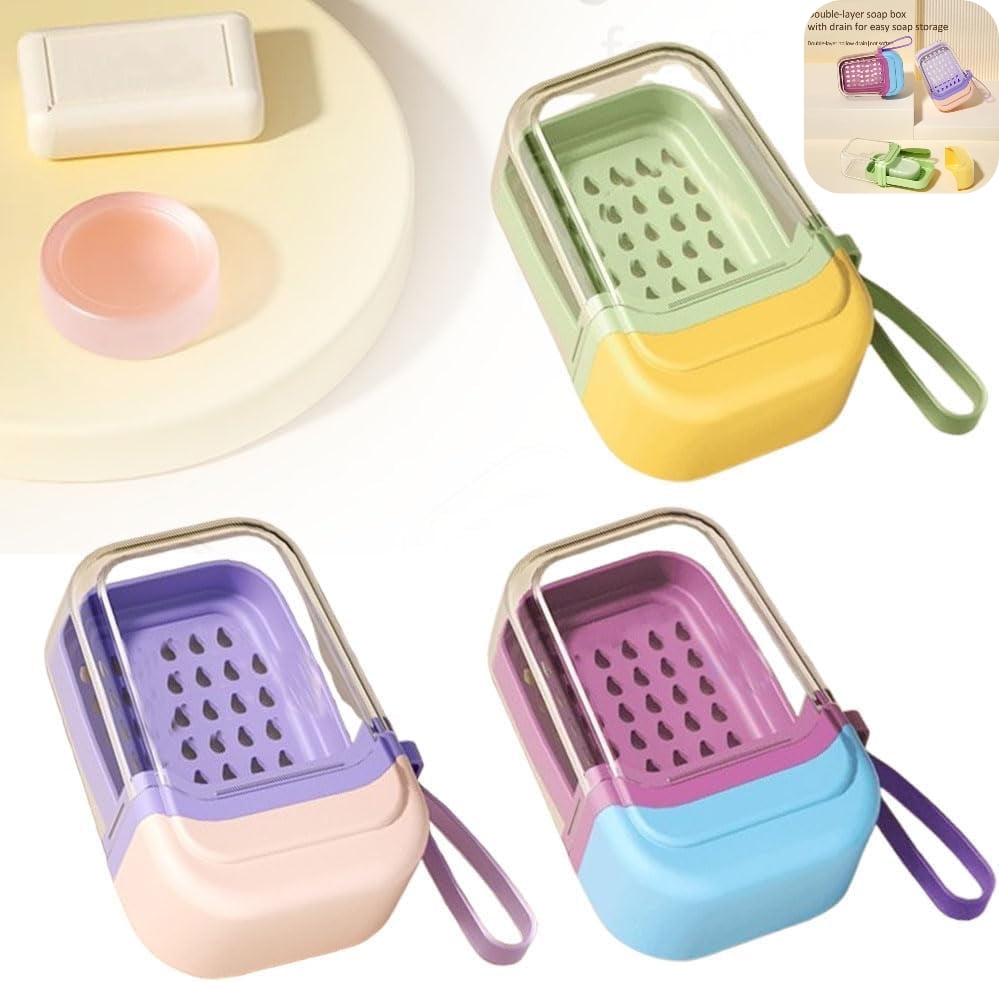 Dopamine Portable Travel Mini Soap Box, 2025 Upgrade Travel Soap Case ...