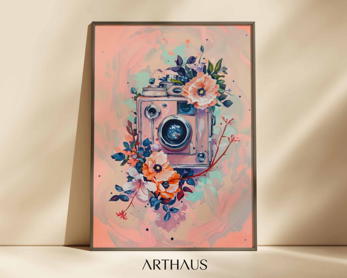 Dopamine Wall Art Living Room Decor Girly Pink Aesthetic Trendy Retro ...