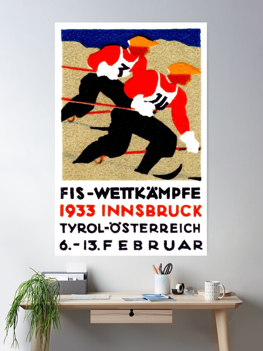 Dopaprint UNFRAMED PAPER POSTER 1933 Alpine Ski Championship Poster ...