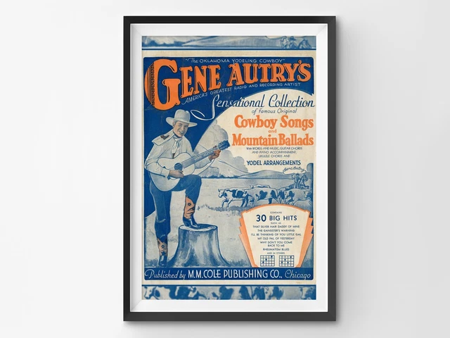 Dopaprint UNFRAMED PAPER POSTER 1935 Gene Autry Music Poster - Art ...