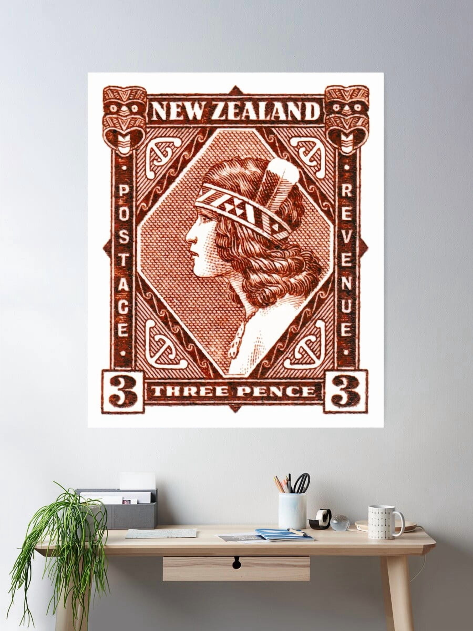 Dopaprint UNFRAMED PAPER POSTER 1936 New Zealand Maori Girl Postage ...