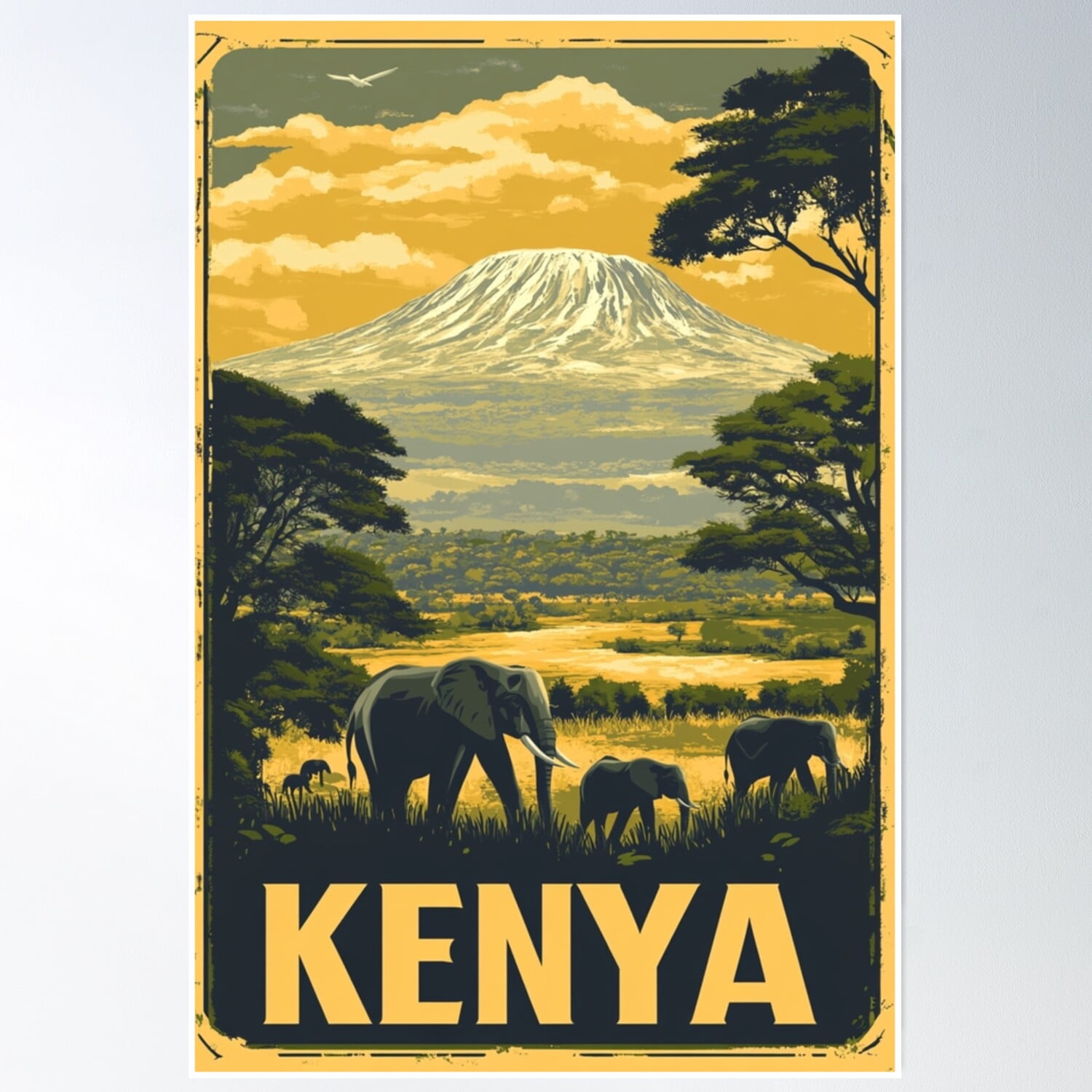 Dopaprint UNFRAMED PAPER POSTER A Vintage Travel Illustration Of Mount ...