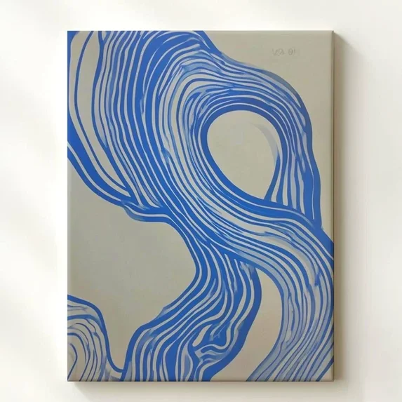 Dopaprint UNFRAMED PAPER POSTER Abstract Fluid Lines Postercobalt Blue ...