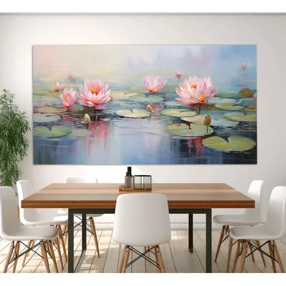 Dopaprint UNFRAMED PAPER POSTER Abstract Lotus Flowers Vintage Paint ...
