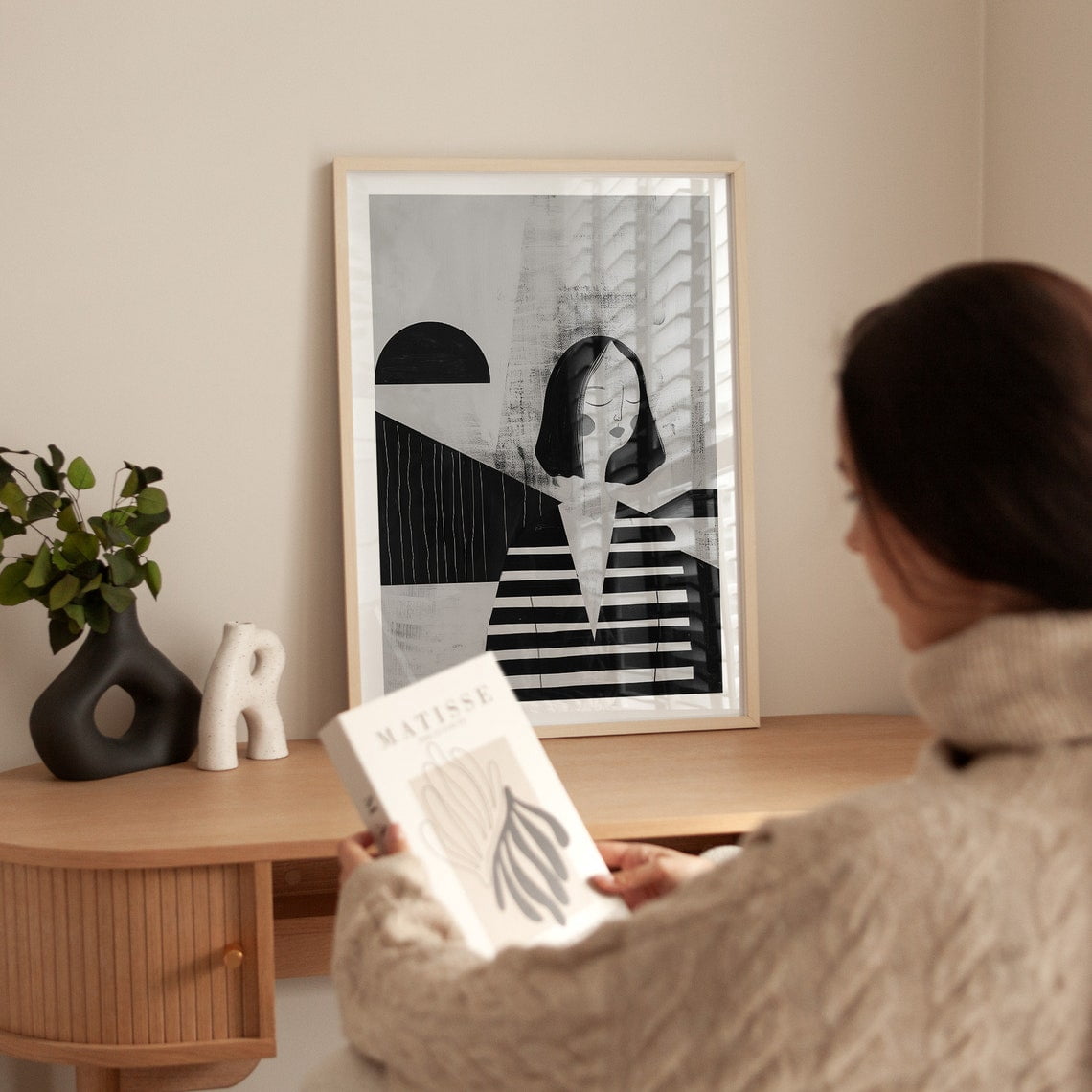 Dopaprint UNFRAMED PAPER POSTER Abstract People Art Mid Century Modern ...