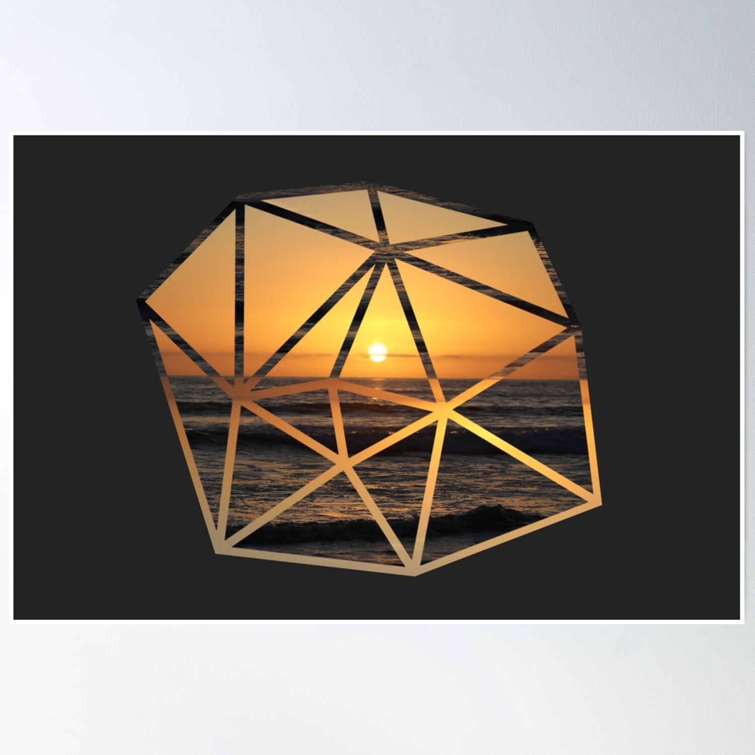Dopaprint UNFRAMED PAPER POSTER Abstract Triangular Sunset Poster Wall ...