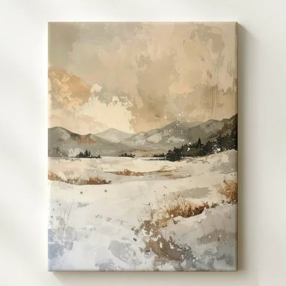 Dopaprint UNFRAMED PAPER POSTER Abstract Winter Landscape Minimalist ...