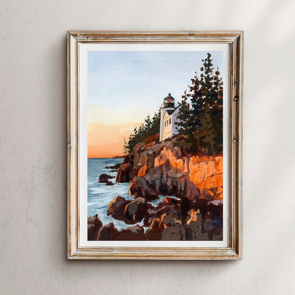 Dopaprint UNFRAMED PAPER POSTER Acadia National Park, Acadia Lighthouse ...