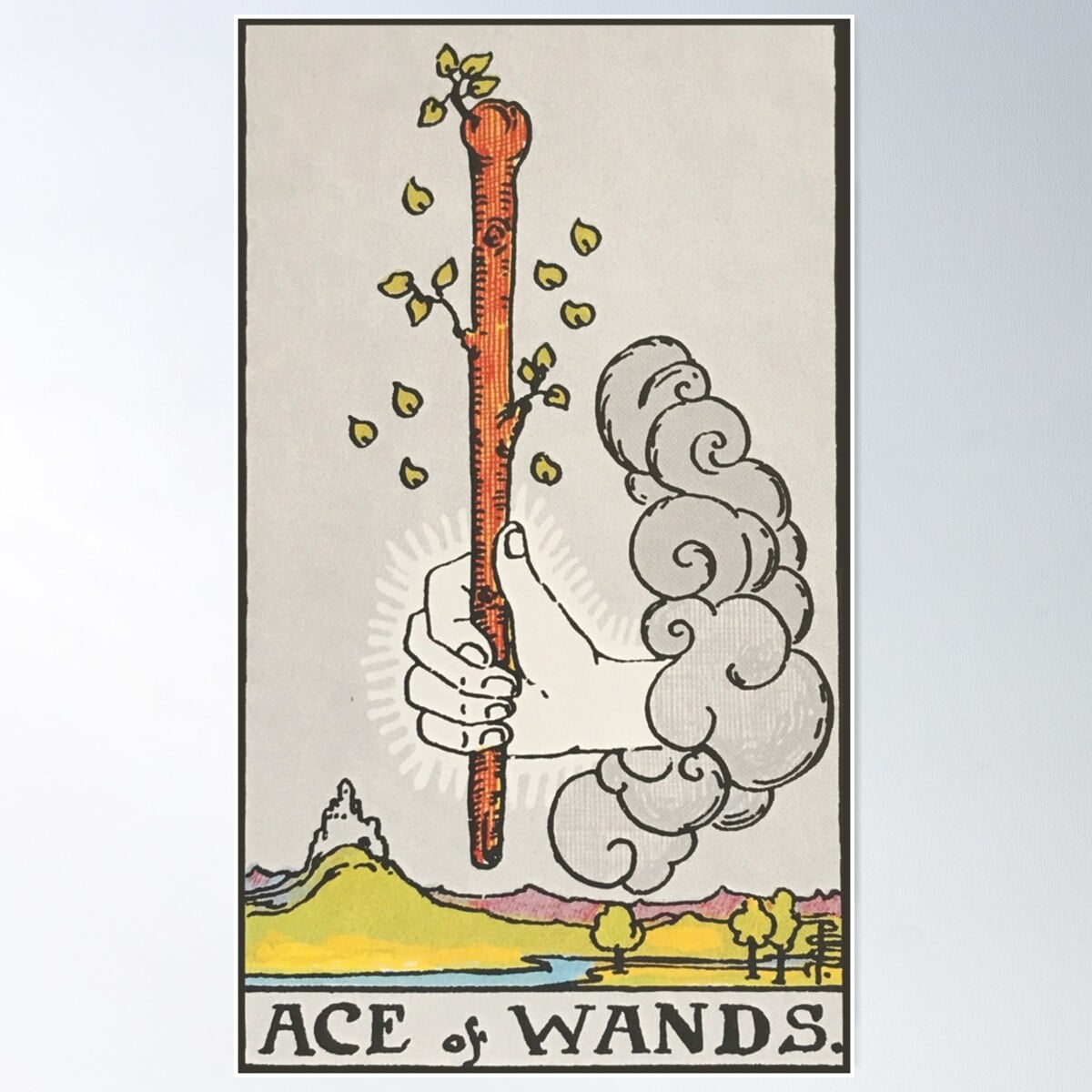 Dopaprint UNFRAMED PAPER POSTER Ace Of Wands - Rider Waite Smith Tarot ...