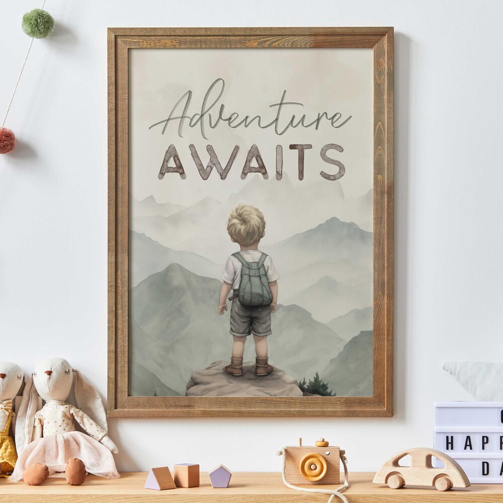 Dopaprint UNFRAMED PAPER POSTER Adventure Awaits, Inspirational Boy ...