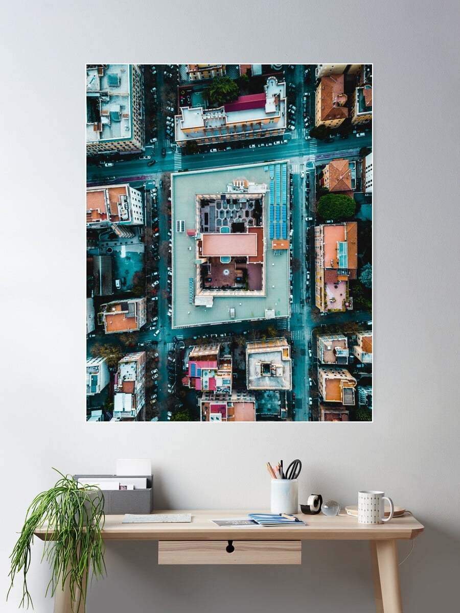 Dopaprint UNFRAMED PAPER POSTER Aerial Rome Italy Street Photograph ...