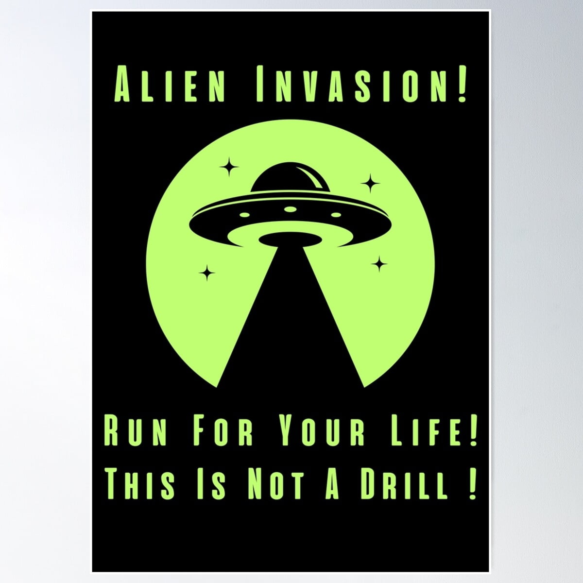 Dopaprint UNFRAMED PAPER POSTER Alien Invasion! Run For Your Life! This ...