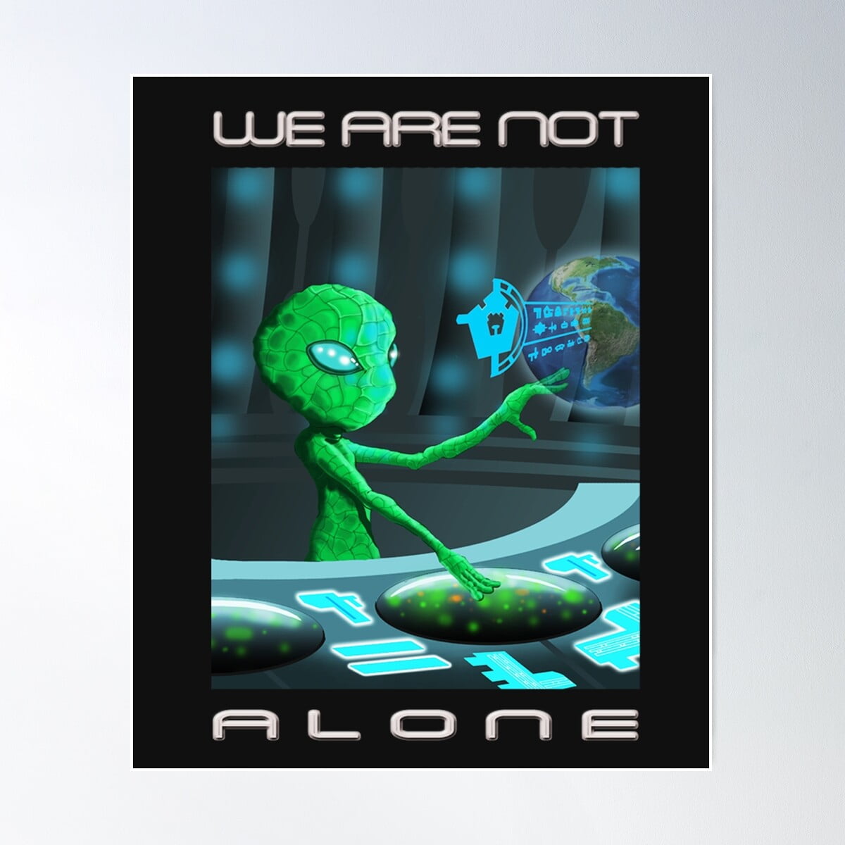 Dopaprint UNFRAMED PAPER POSTER Alien On Spaceship We Are Not Alone ...