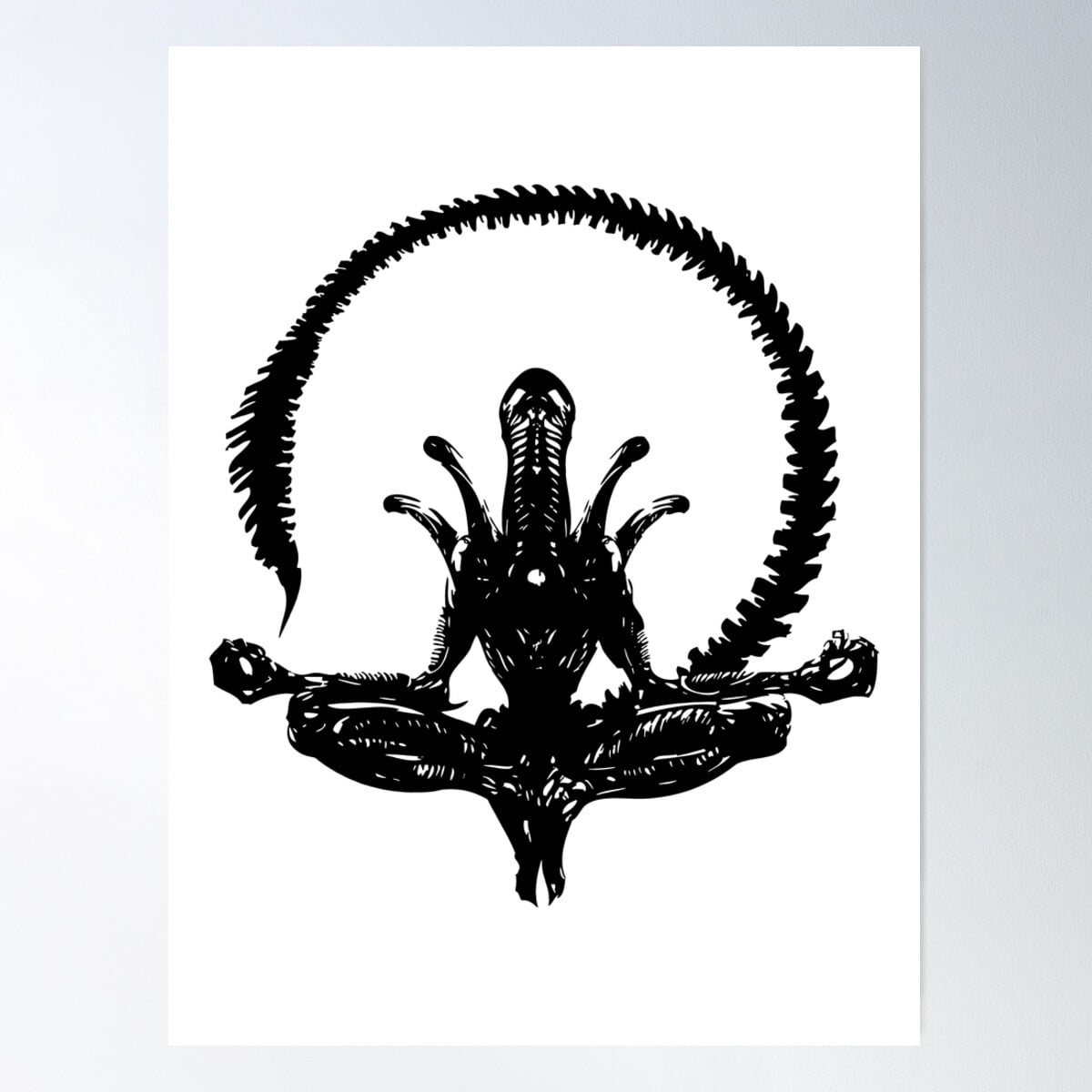 Dopaprint UNFRAMED PAPER POSTER Alien Xenomorph Black Poster Wall Art ...