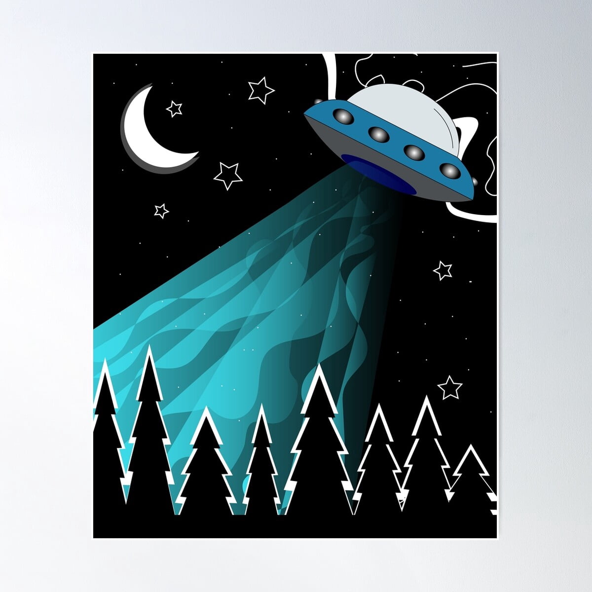 Dopaprint UNFRAMED PAPER POSTER Aliens Attack On Earth At Dark Night ...