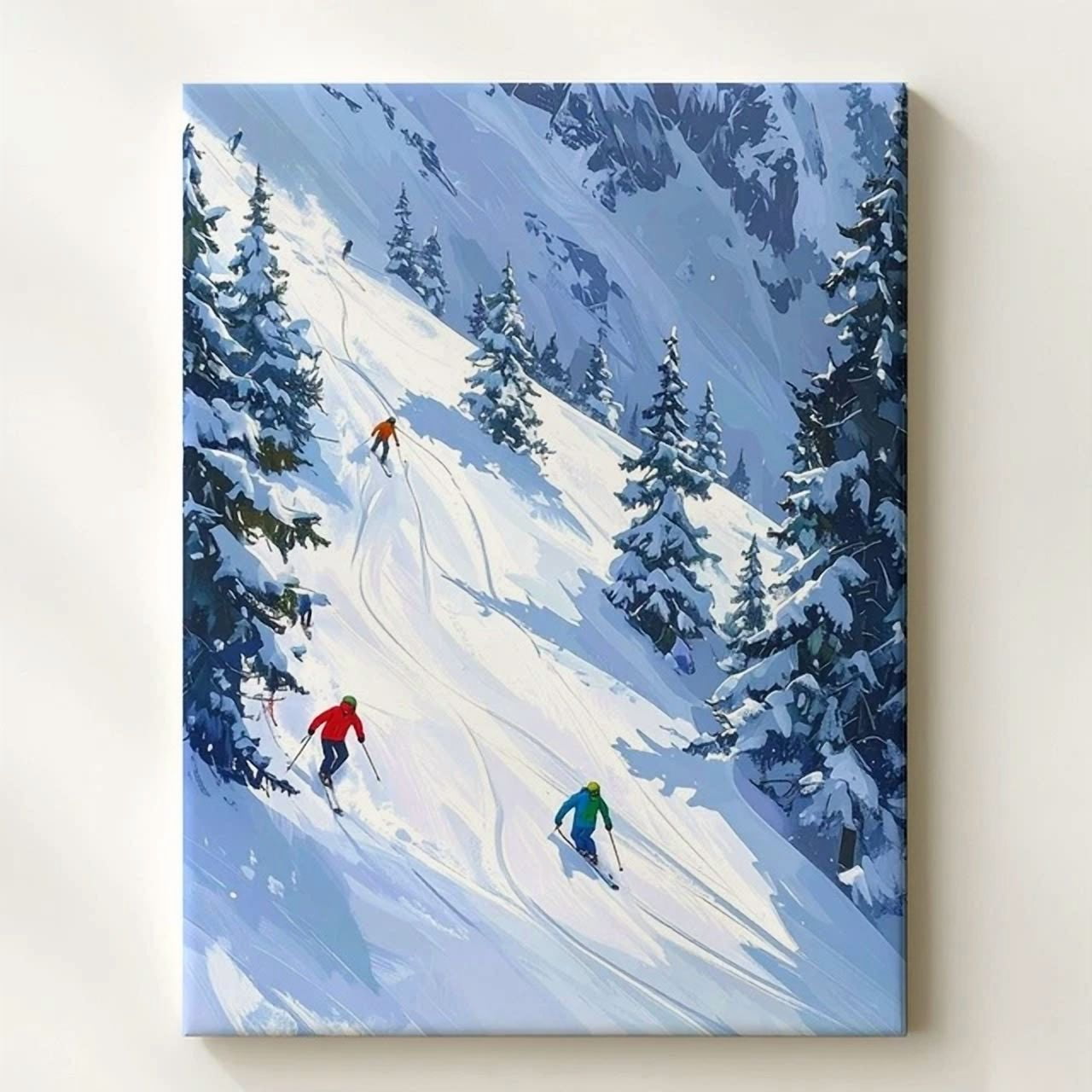 Dopaprint UNFRAMED PAPER POSTER Alpine Ski Adventure Poster Stylized ...