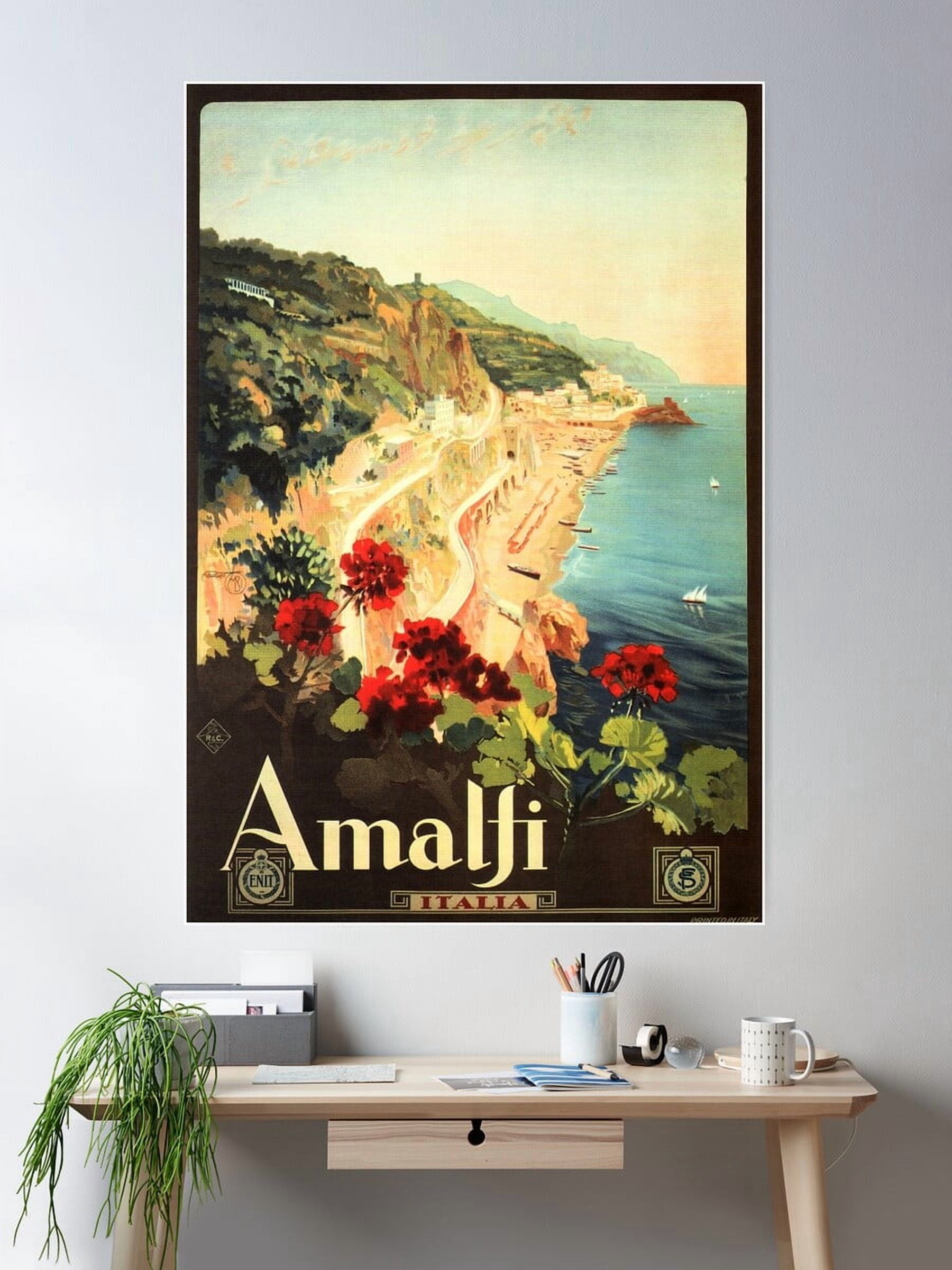 Dopaprint UNFRAMED PAPER POSTER Amalfi Coast Salerno Italy Vintage ...