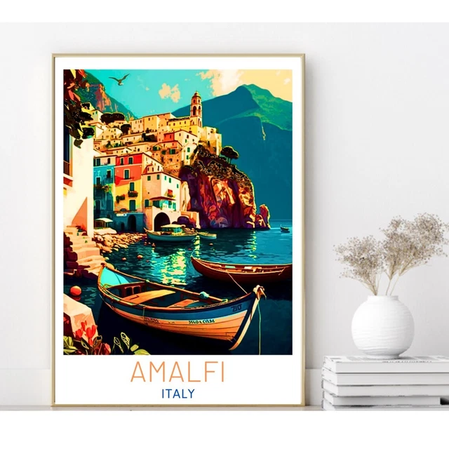 Dopaprint UNFRAMED PAPER POSTER Amalfi Coast Travel, Italy Poster Art ...