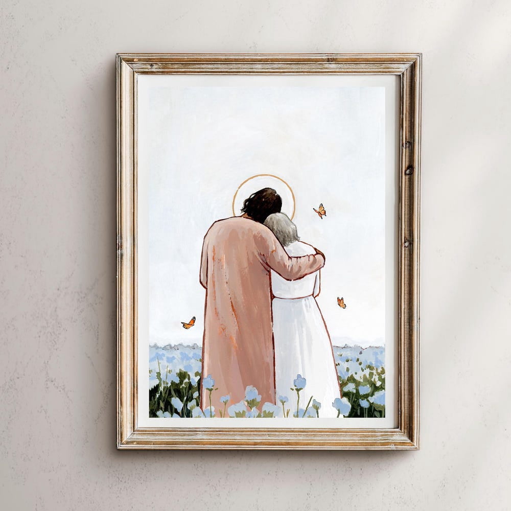 Dopaprint UNFRAMED PAPER POSTER Among The Forget Me Nots (Woman), Jesus ...