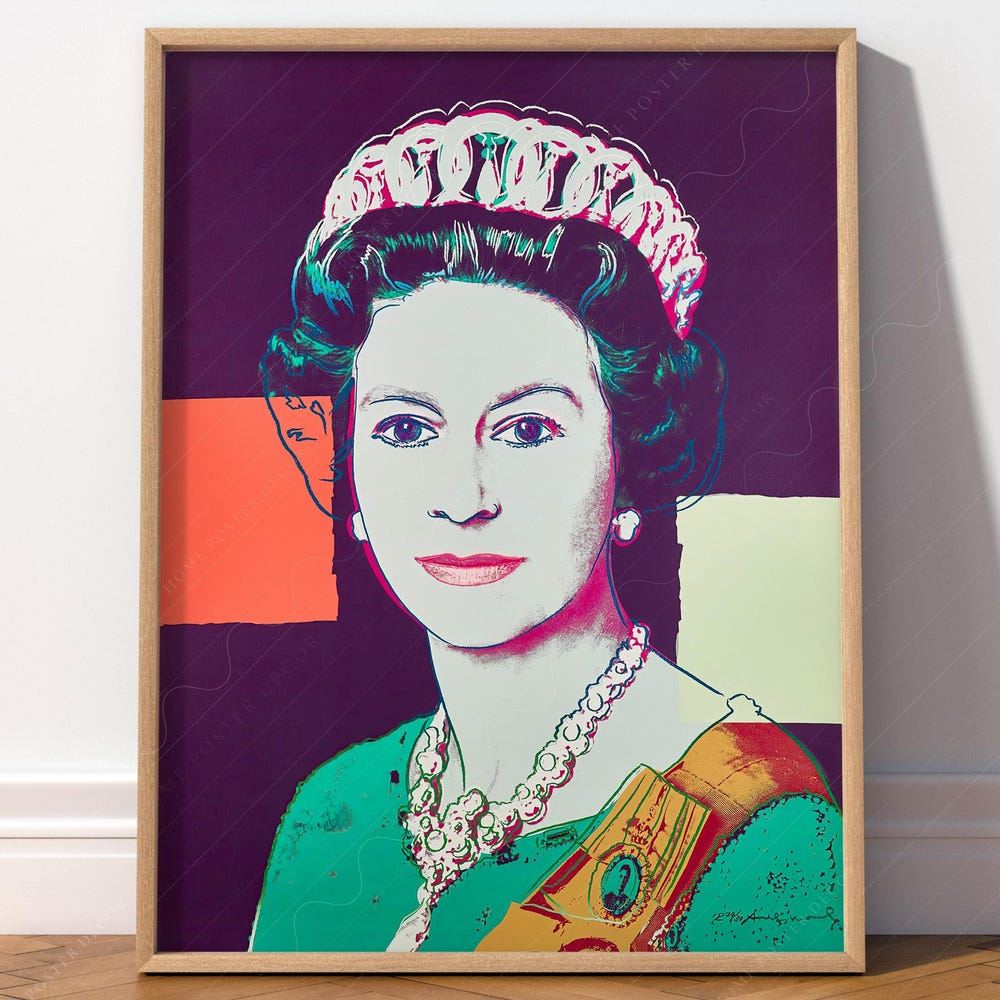 Dopaprint UNFRAMED PAPER POSTER Andy Warhol Print, Queen Elizabeth Ii ...