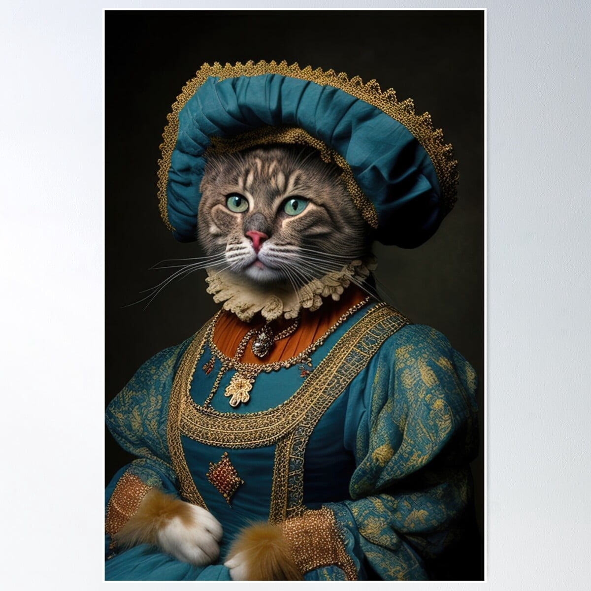 Dopaprint UNFRAMED PAPER POSTER Anthropomorphic Cat Wearing Clothing ...
