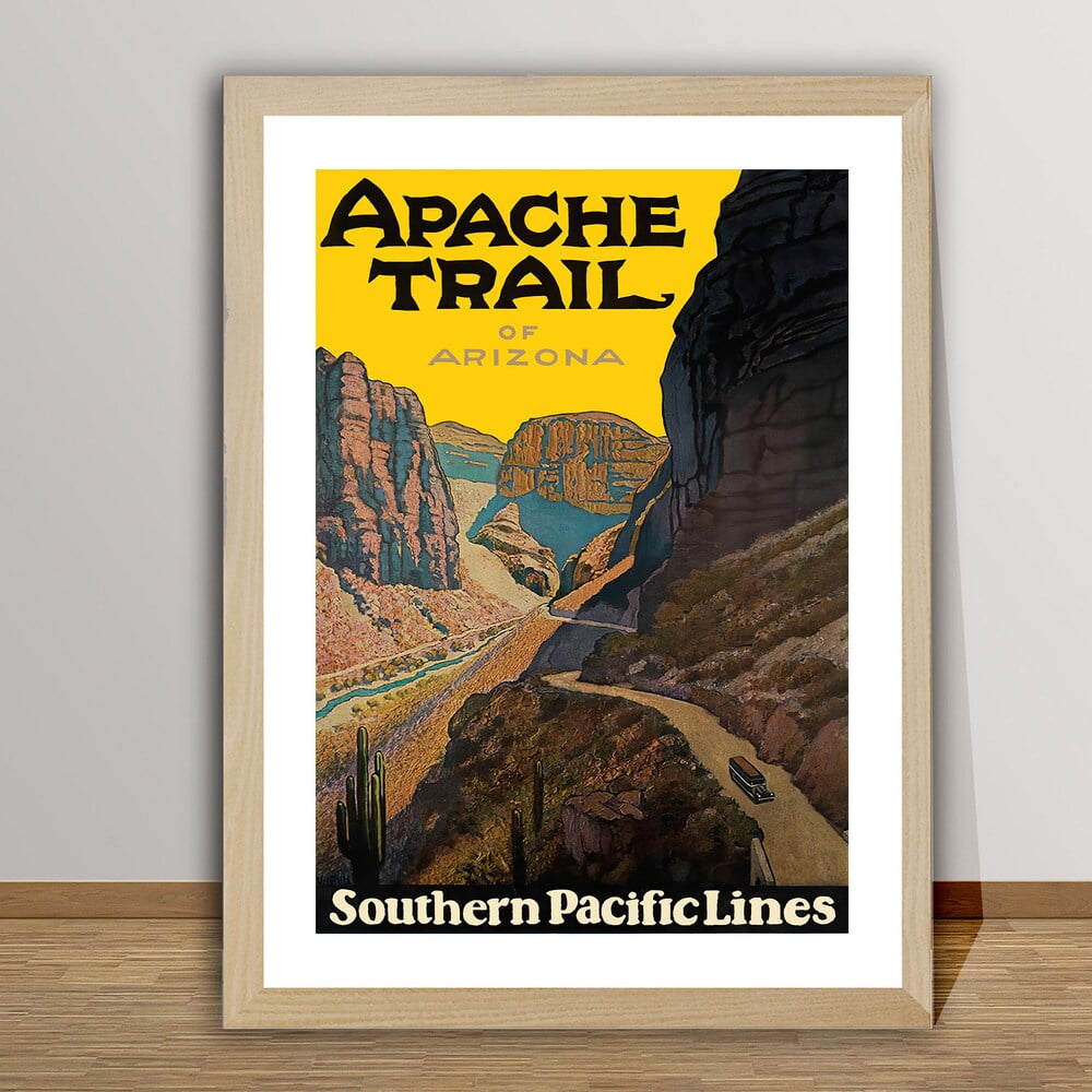 Dopaprint UNFRAMED PAPER POSTER Apache Trail Southern Pacific Lines ...
