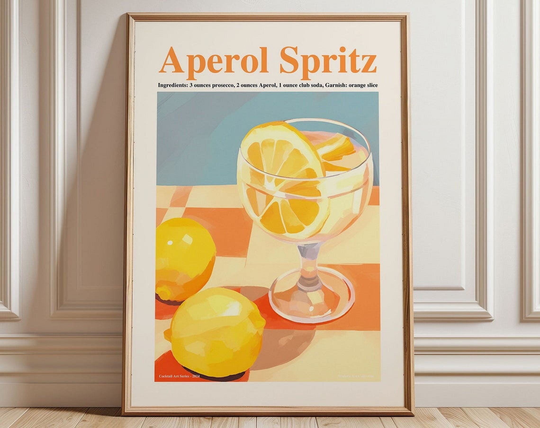 Dopaprint UNFRAMED PAPER POSTER Aperol Spritz Print, Bar Cart Cocktail ...