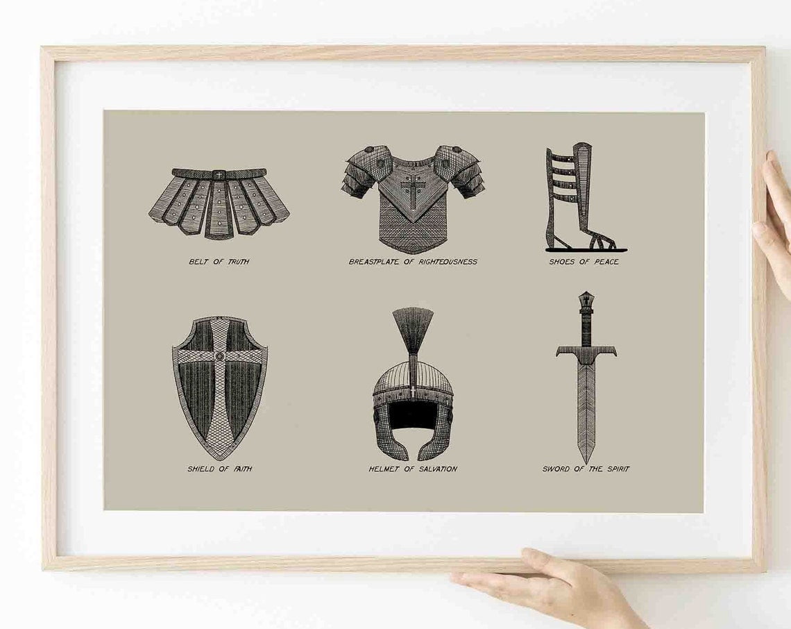 Dopaprint UNFRAMED PAPER POSTER Armor Of God, Bible Sketches Modern ...