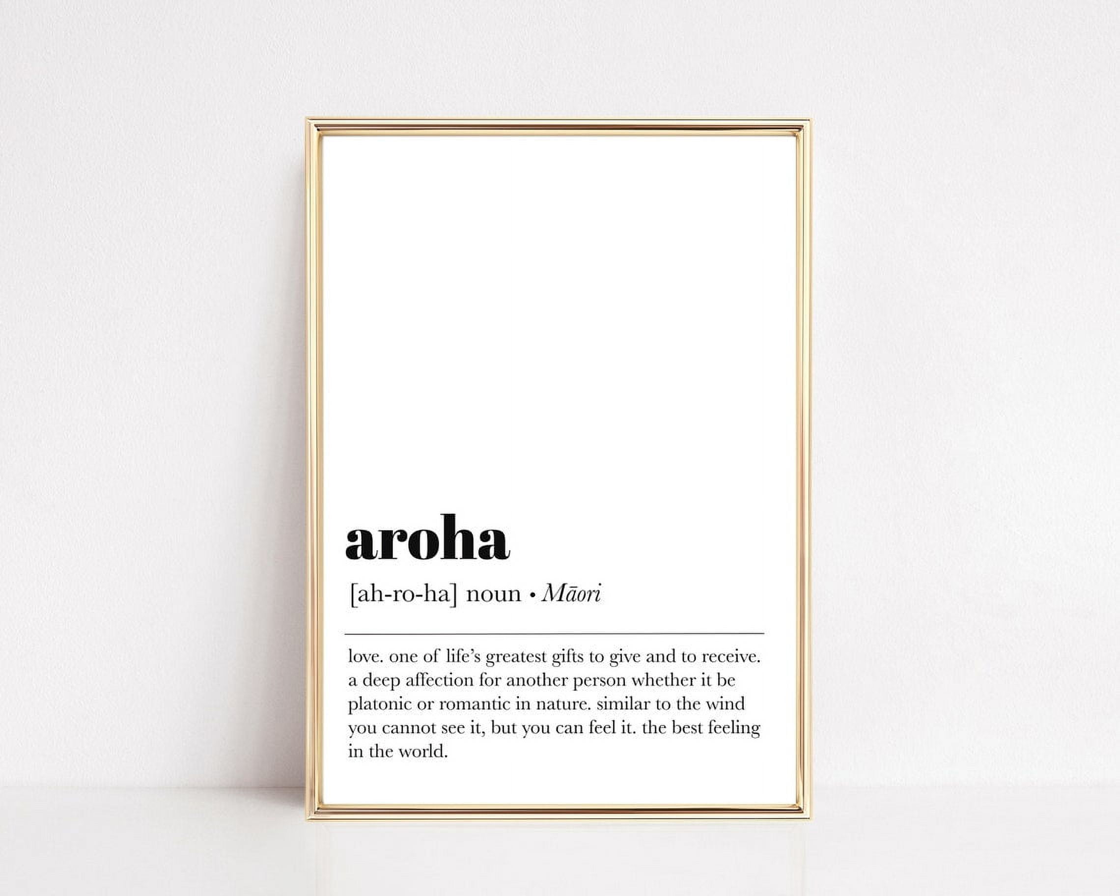 Dopaprint UNFRAMED PAPER POSTER Aroha Definition Print Love Definition ...