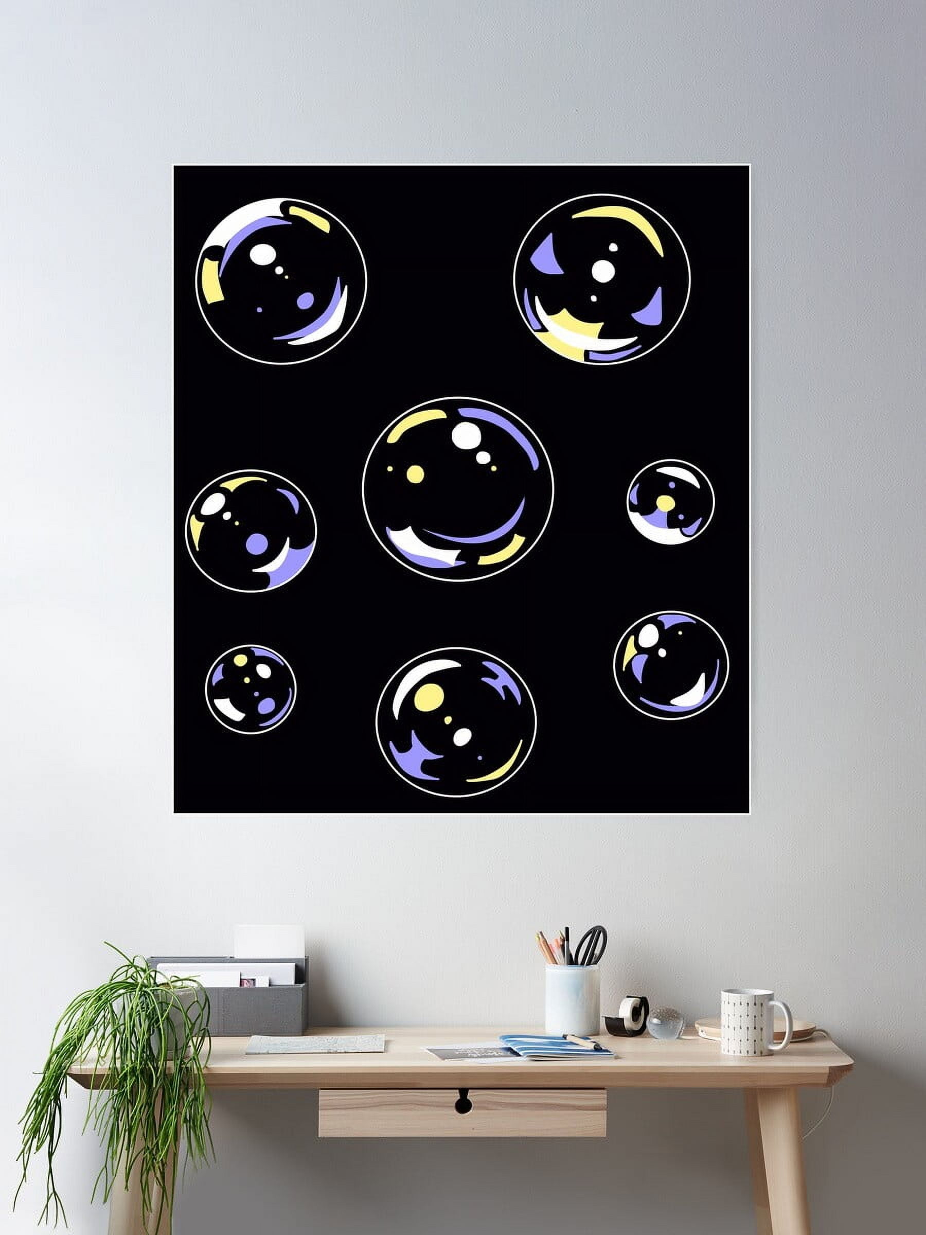 Dopaprint UNFRAMED PAPER POSTER Artsy Purple And Yellow Bubbles Poster ...
