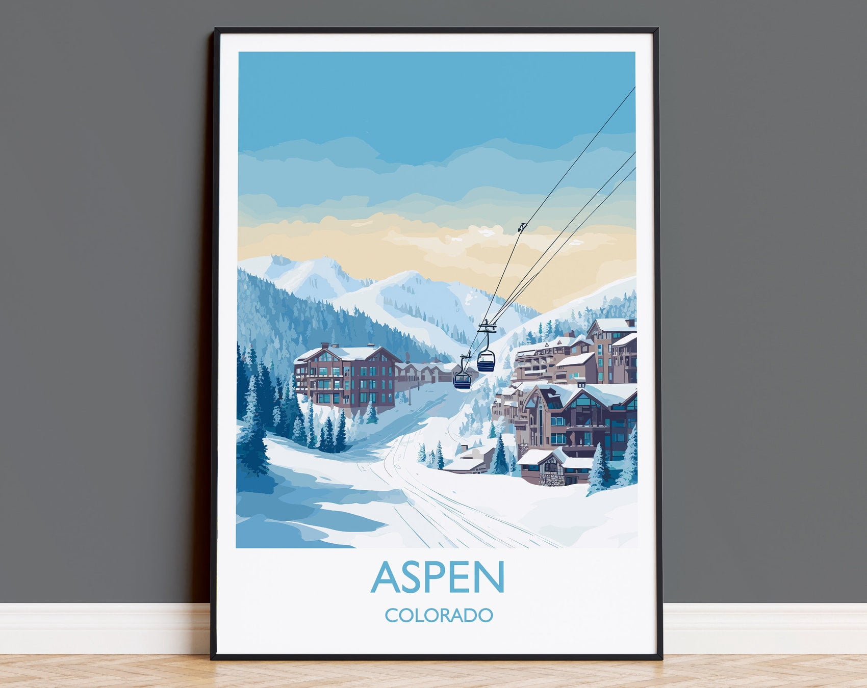 Dopaprint UNFRAMED PAPER POSTER Aspen Poster, Travel Print Of Aspen ...