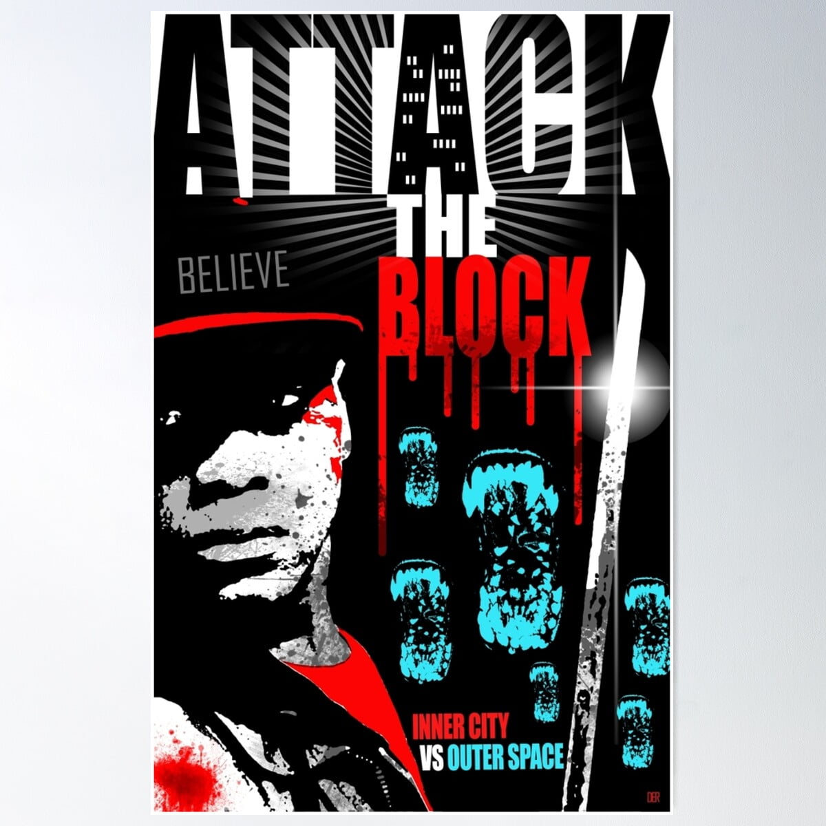 Dopaprint UNFRAMED PAPER POSTER Attack The Block Movie Poster Wall Art ...