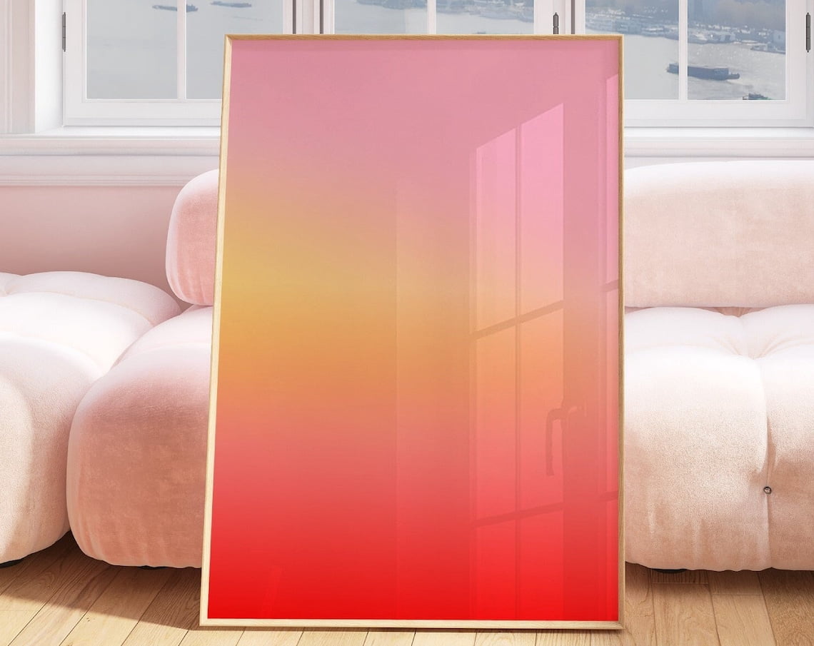 Dopaprint UNFRAMED PAPER POSTER Aura Poster, Pink Orange Wall Art ...