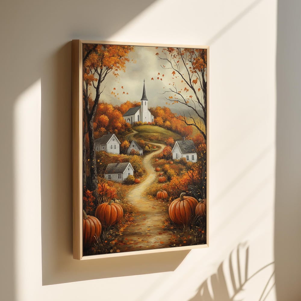 Dopaprint UNFRAMED PAPER POSTER Autumn Church Scene Poster Wall Art ...