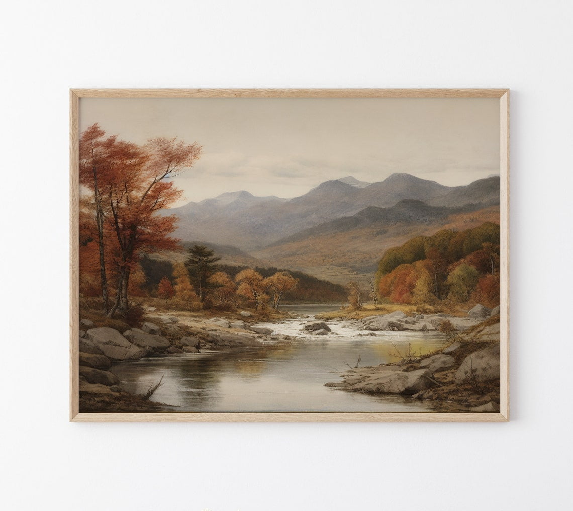 Dopaprint UNFRAMED PAPER POSTER Autumn Landscape Print, Vintage Rustic ...