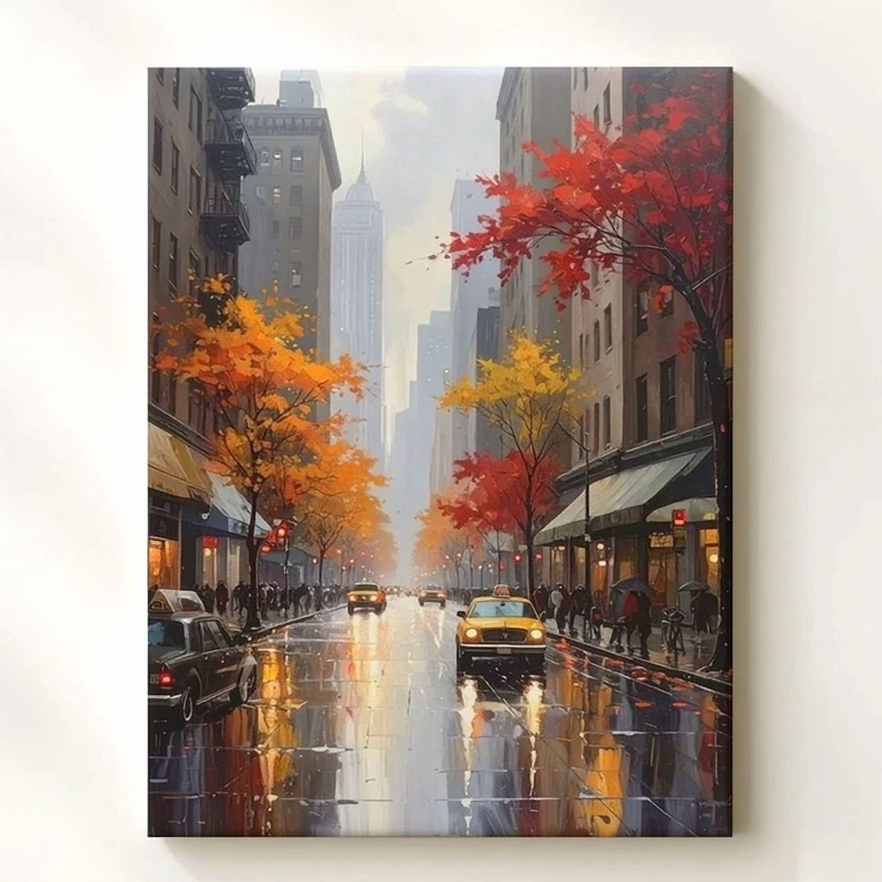 Dopaprint UNFRAMED PAPER POSTER Autumn Rainy City Street Cinematic Fall ...