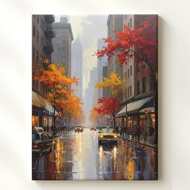 Dopaprint UNFRAMED PAPER POSTER Autumn Rainy City Street Poster ...