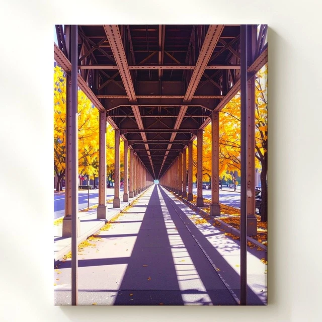 Dopaprint UNFRAMED PAPER POSTER Autumn Urban Train Track Elevated ...