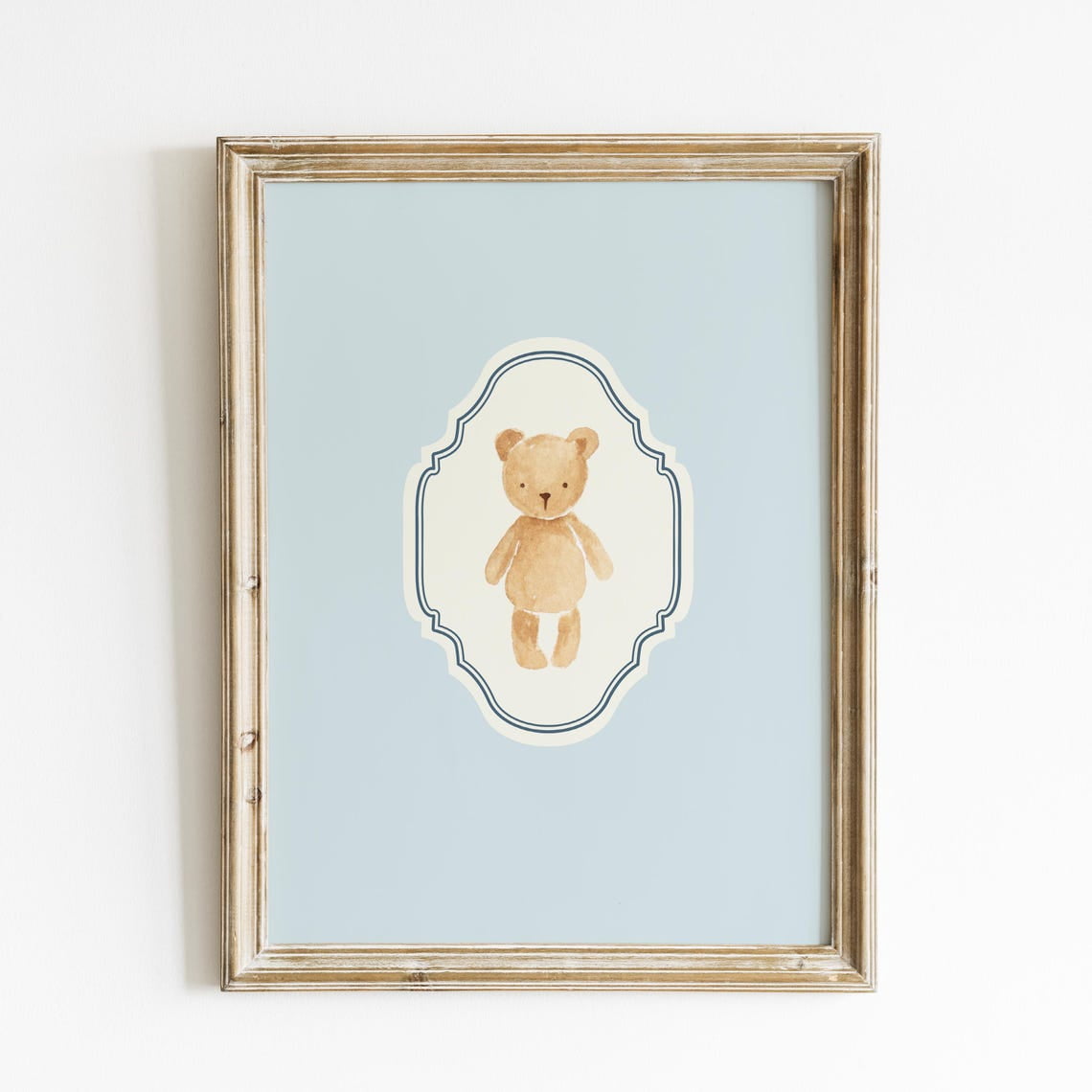 Dopaprint UNFRAMED PAPER POSTER Baby Blue Vertical Teddy Illustration ...