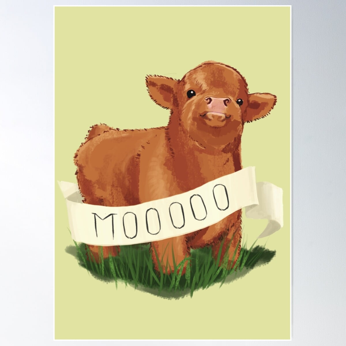 Dopaprint UNFRAMED PAPER POSTER Baby Highland Cow Poster Wall Art ...