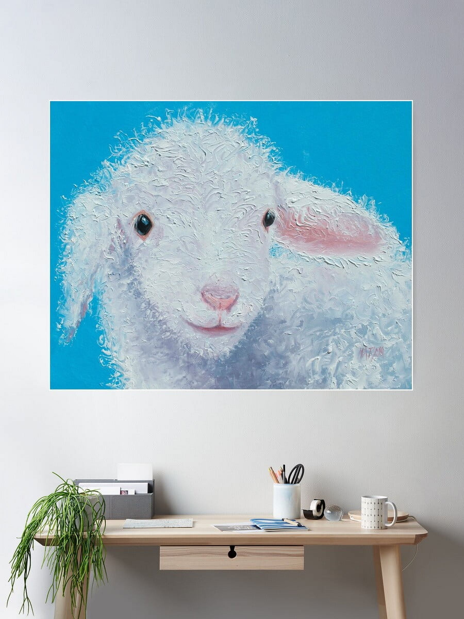 Dopaprint UNFRAMED PAPER POSTER Baby Lamb Poster Wall Art, Modern Wall ...