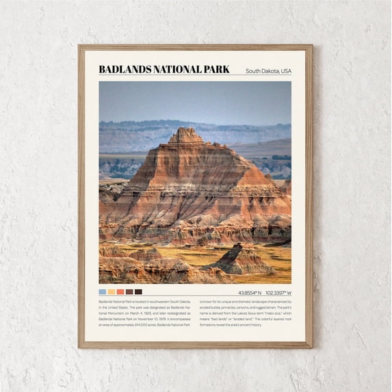 Dopaprint UNFRAMED PAPER POSTER Badlands National Park Print, Badlands ...
